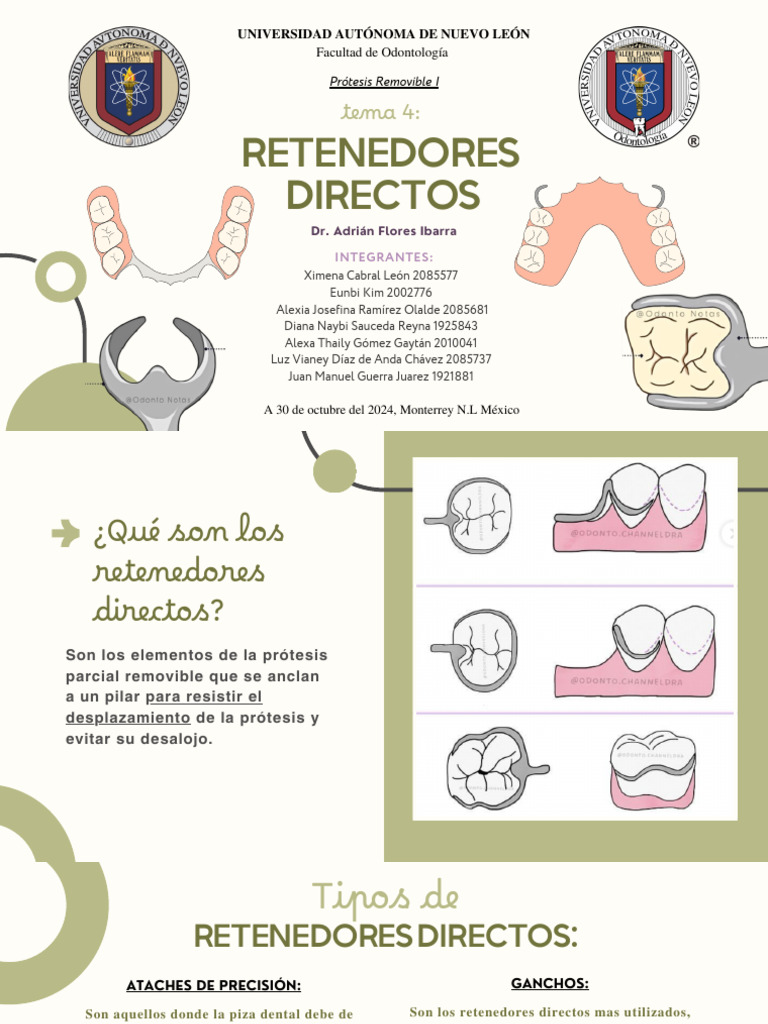 Tema 4 Retenedores Directos | PDF | Diente | Anatomia dental
