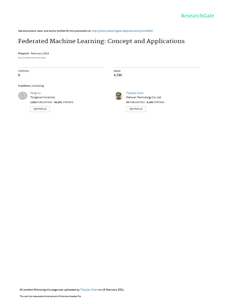 Federated Machine Learning Concept and Application | PDF | Computer ...