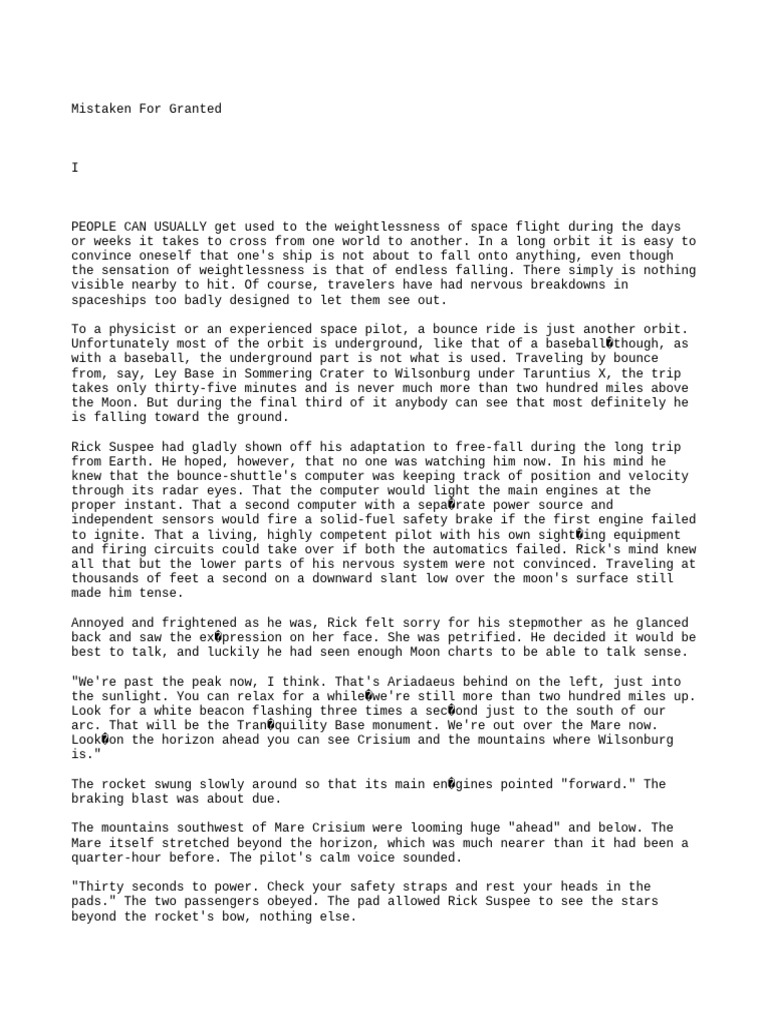 Clement, Hal - Mistaken For Granted | PDF | Moon