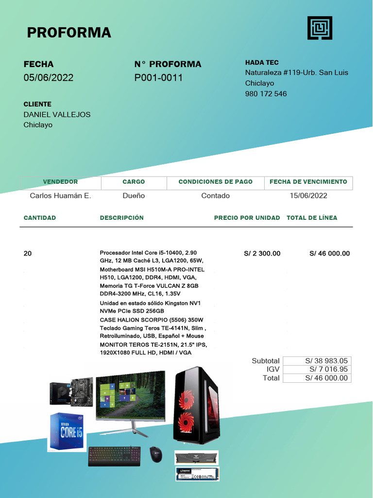 Proforma - PC Escritorio | PDF