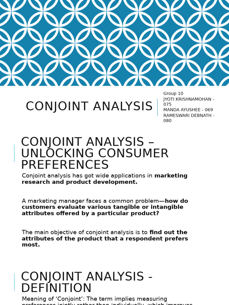 Conjoint Analysis - Group 10 - Final | PDF | Product (Business) | Business Process