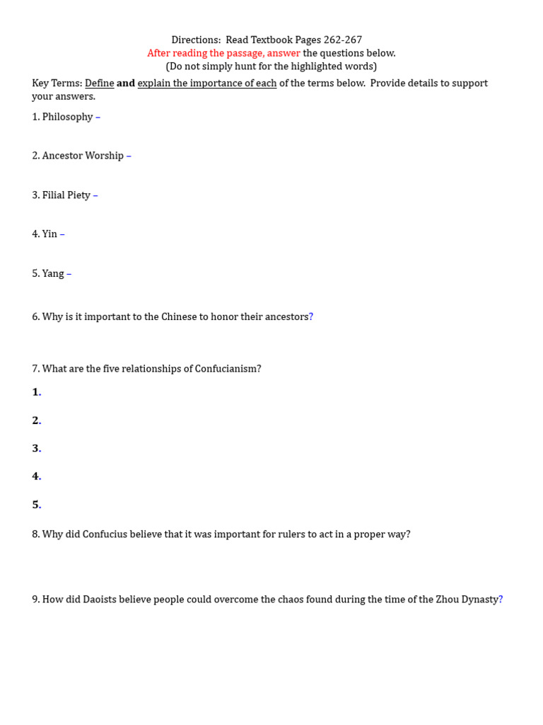 Homework - Ancient Chinese Religions and Beliefs | PDF