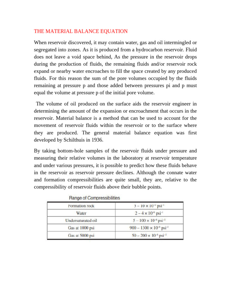 The Material Balance Equation | PDF | Petroleum Reservoir | Porosity