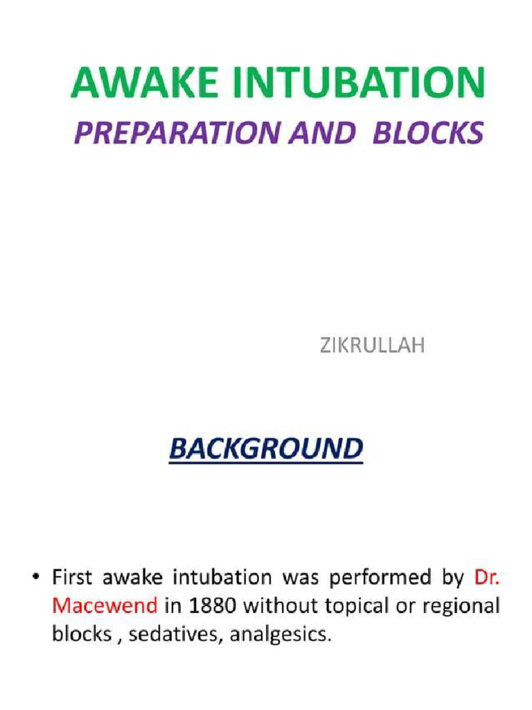 Awake Intubation | PDF