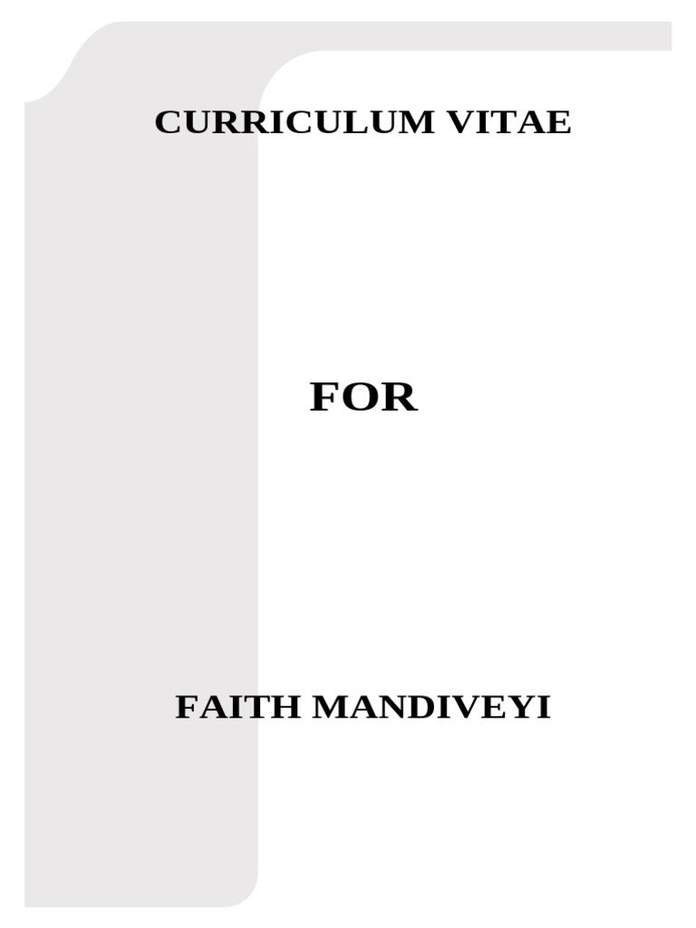 Faith CV and Application Letter | PDF | Intelligence | Cognition