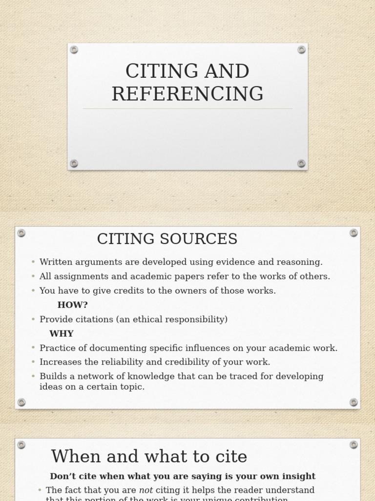 Citing and Referencing | PDF | Knowledge | Citation