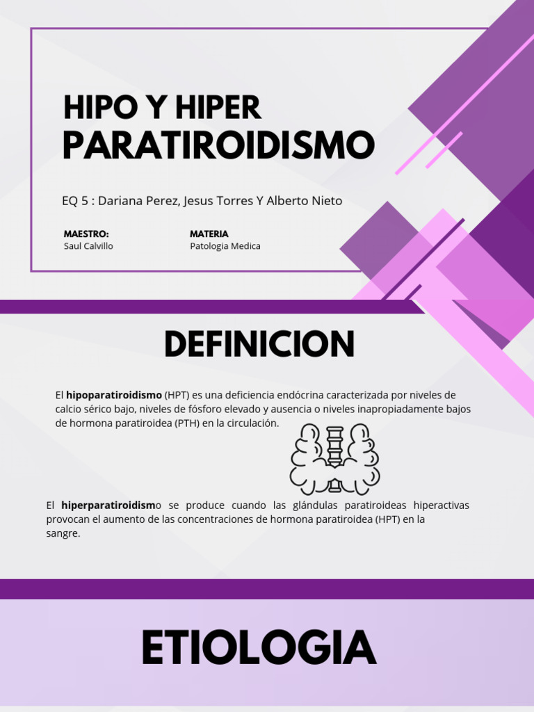 HIPO Y HIPER PARATIRODISMO (2) | PDF | Enfermedades y trastornos | Especialidades Medicas