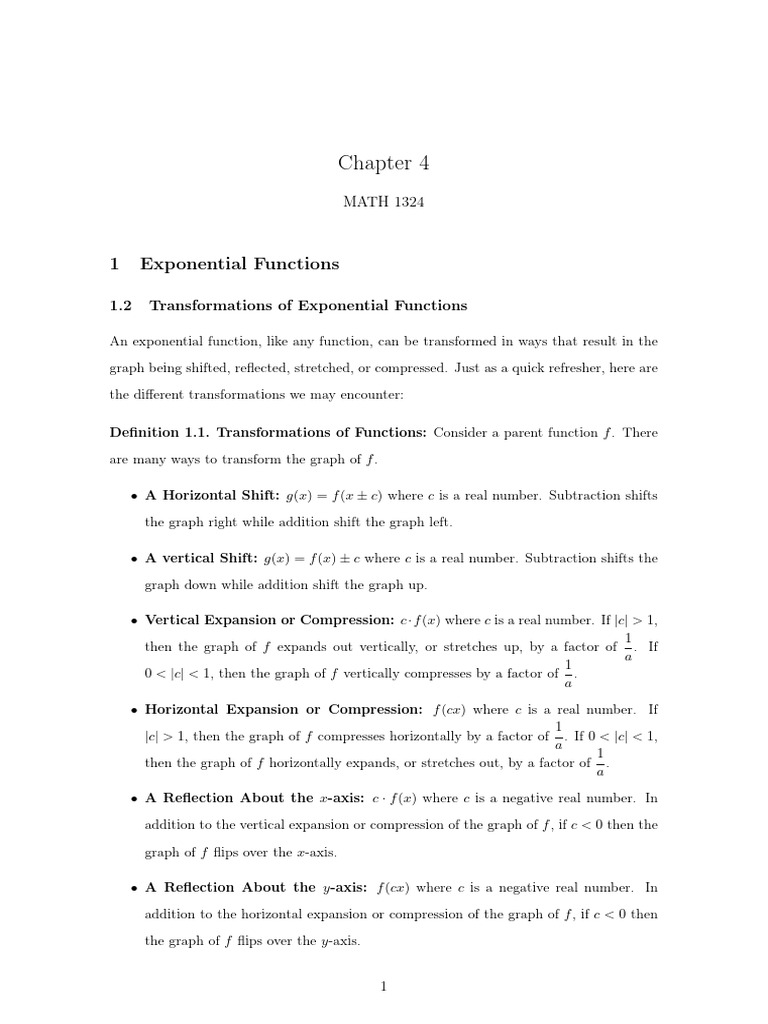 Transformations of Exponential Functions | PDF | Mathematics | Mathematical Analysis
