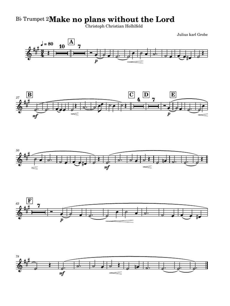 Make No Plans Without The Lord - Final-Bb Trumpet 2 | PDF