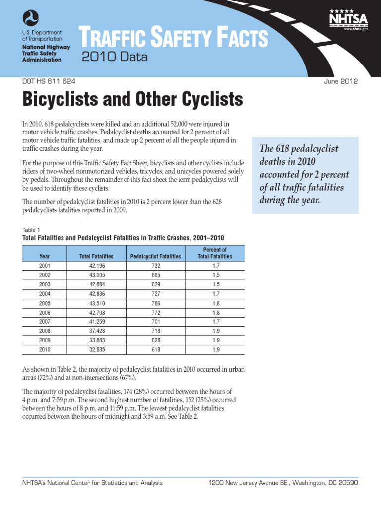 NHTSA Collision Statistics 2010 | PDF | Traffic Collision | Traffic