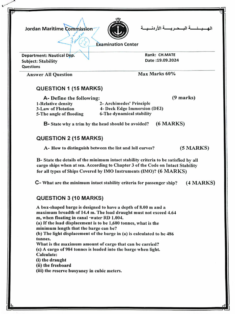 Stability Final Exam Forms | PDF