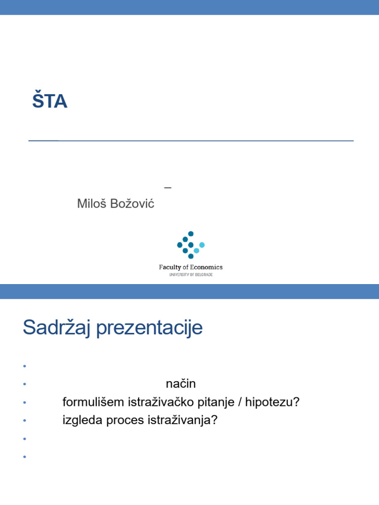 Šta Je Master Rad I Kako Treba Da Izgleda | PDF