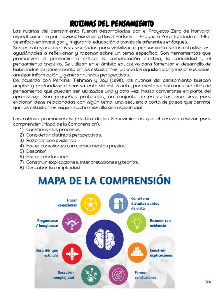 Rutinas de Pensamiento en Educación | PDF | Pensamiento | Aprendizaje