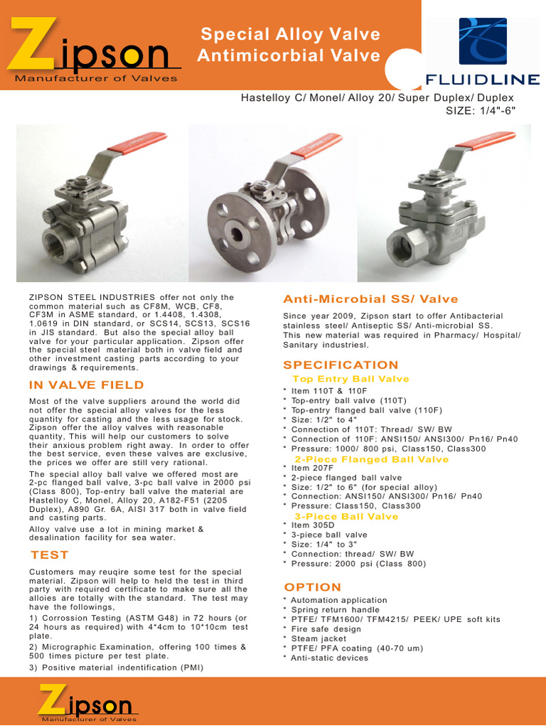 Special Alloy Ball Valves Manufacturer | PDF | Valve | Building Materials