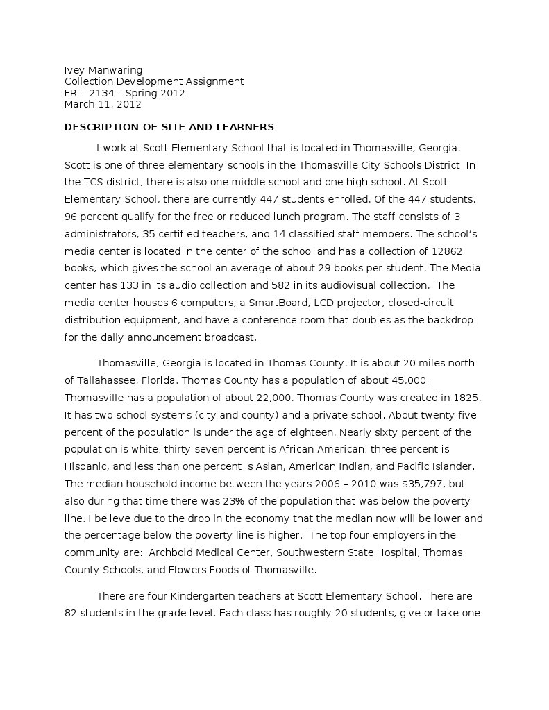 Collection Development Plan | PDF | Curriculum | Teachers