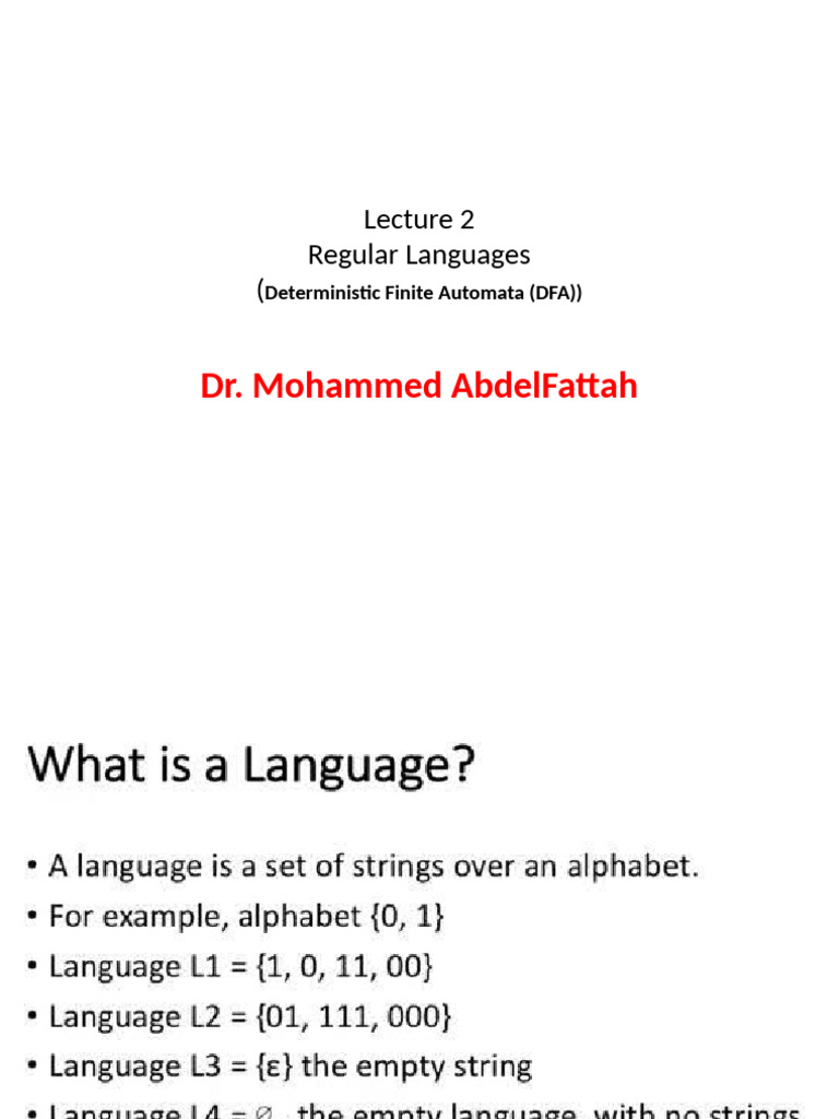 Lec2.1 DFA | PDF