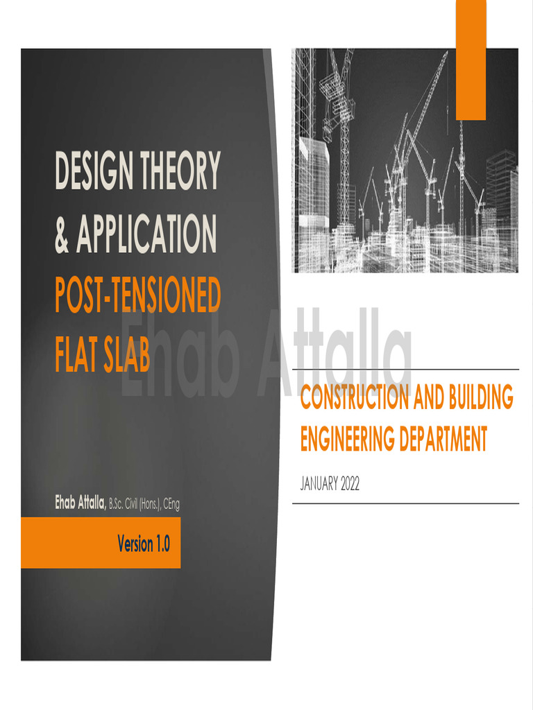 Design Theory & Application of Post-Tensioned Flat Slab | PDF | Prestressed Concrete | Physical ...