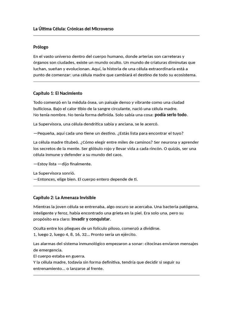 La Última Célula: Crónicas Del Microverso | PDF | Sistema inmune ...