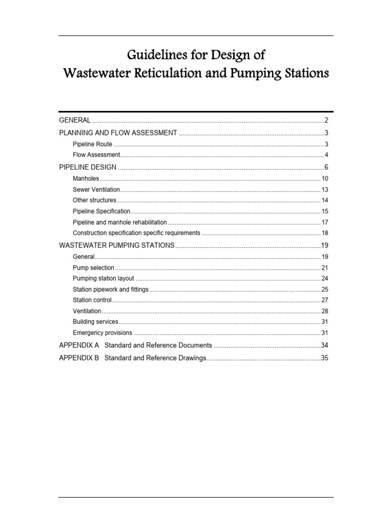 Wastewater Reticulation Design Guidelines | PDF | Sanitary Sewer ...