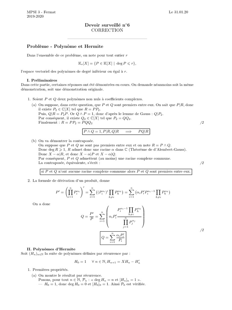 Polynômes d'Hermite et Interpolation | PDF | Zéro d'une fonction ...
