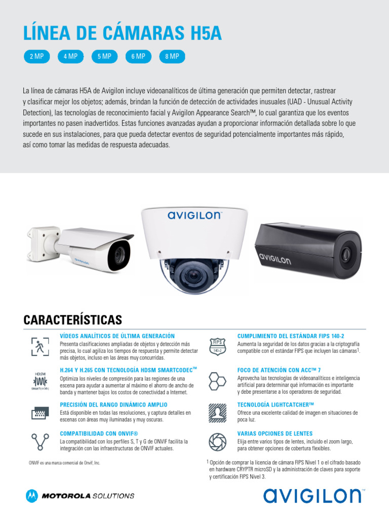 Avigilon H5a Line Camera Datasheet Es Rev15 | PDF | USB