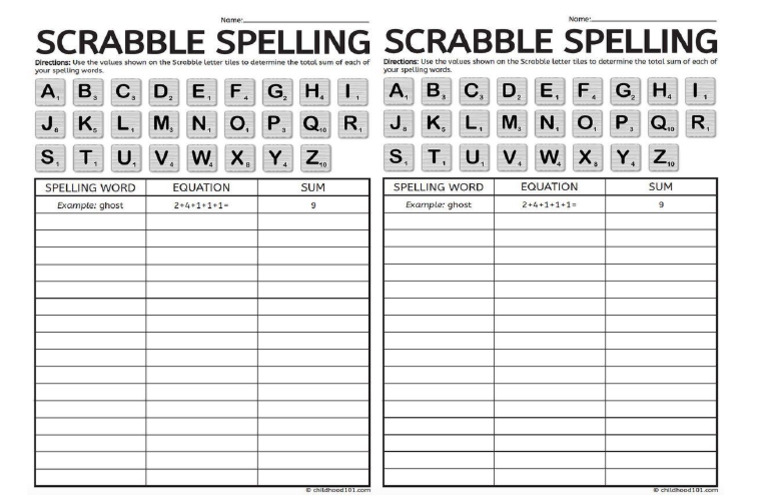 Scrabble Spelling | PDF