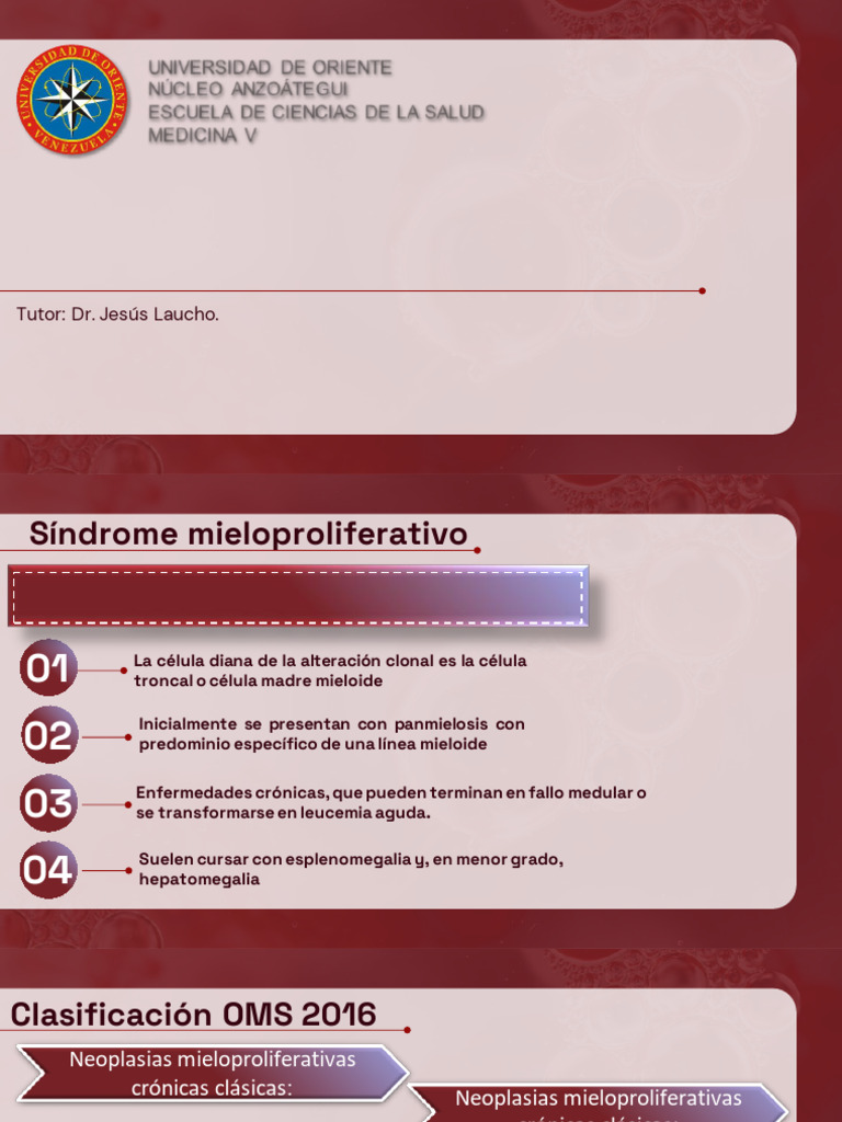 SÃ - Ndromes Mieloproliferativo y Linfoproliferativo Diapos | PDF | Linfoma | Linfocitos