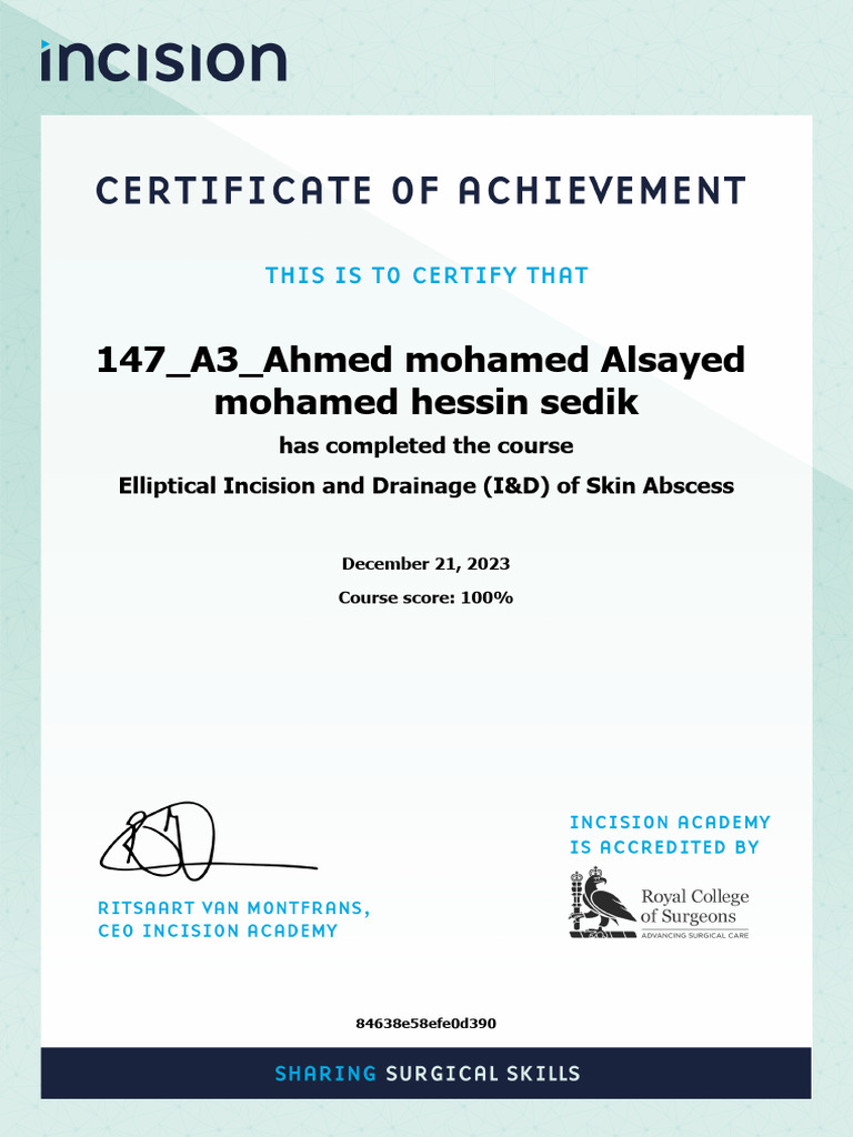 Drainage of Skin Abscess Elliptical Incision 84638e58efe0d390 | PDF