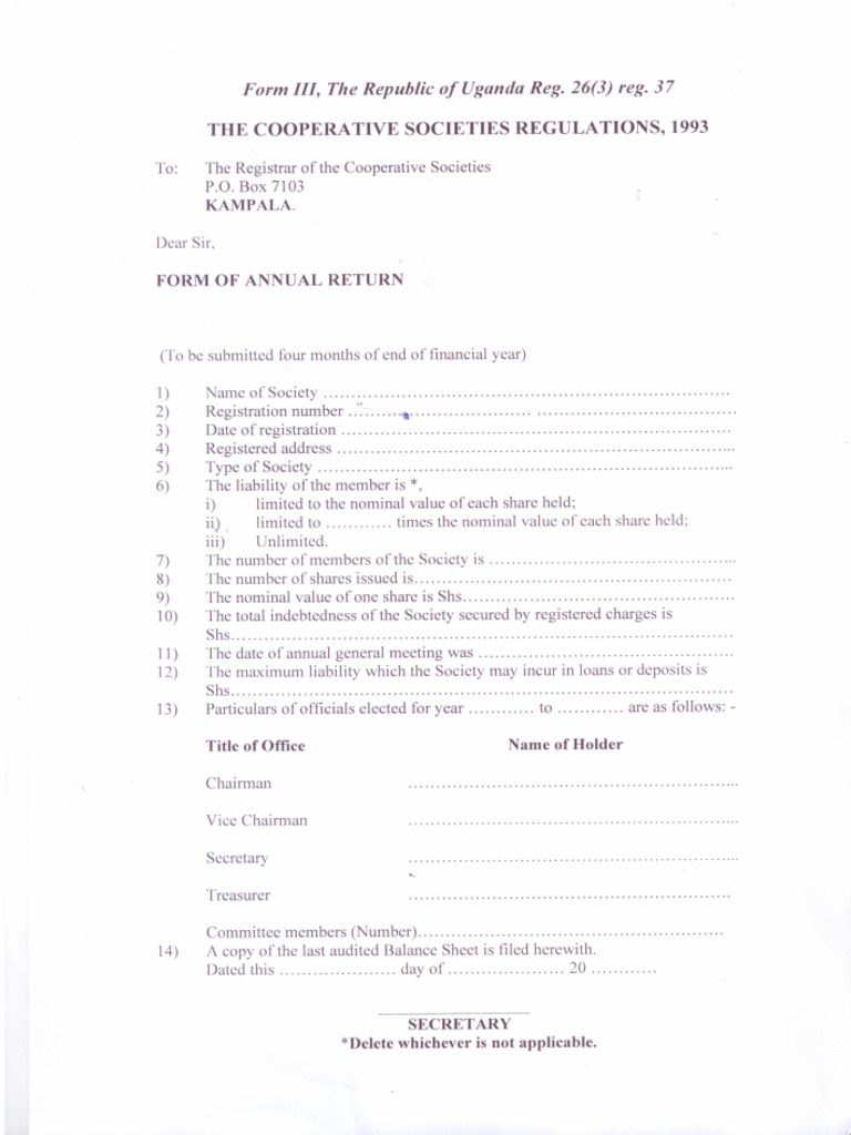 Annual Return Form | PDF