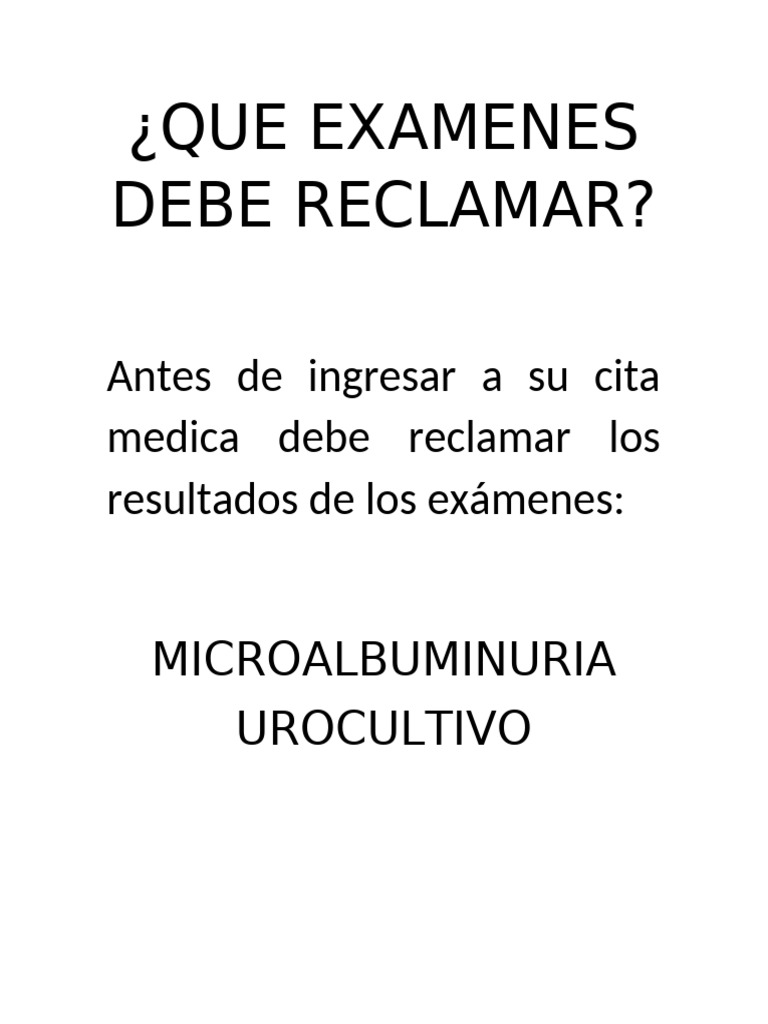Que Examenes Debe Reclamar | PDF