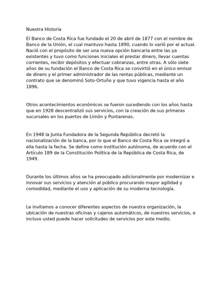 Nuestra Historia BCR | PDF