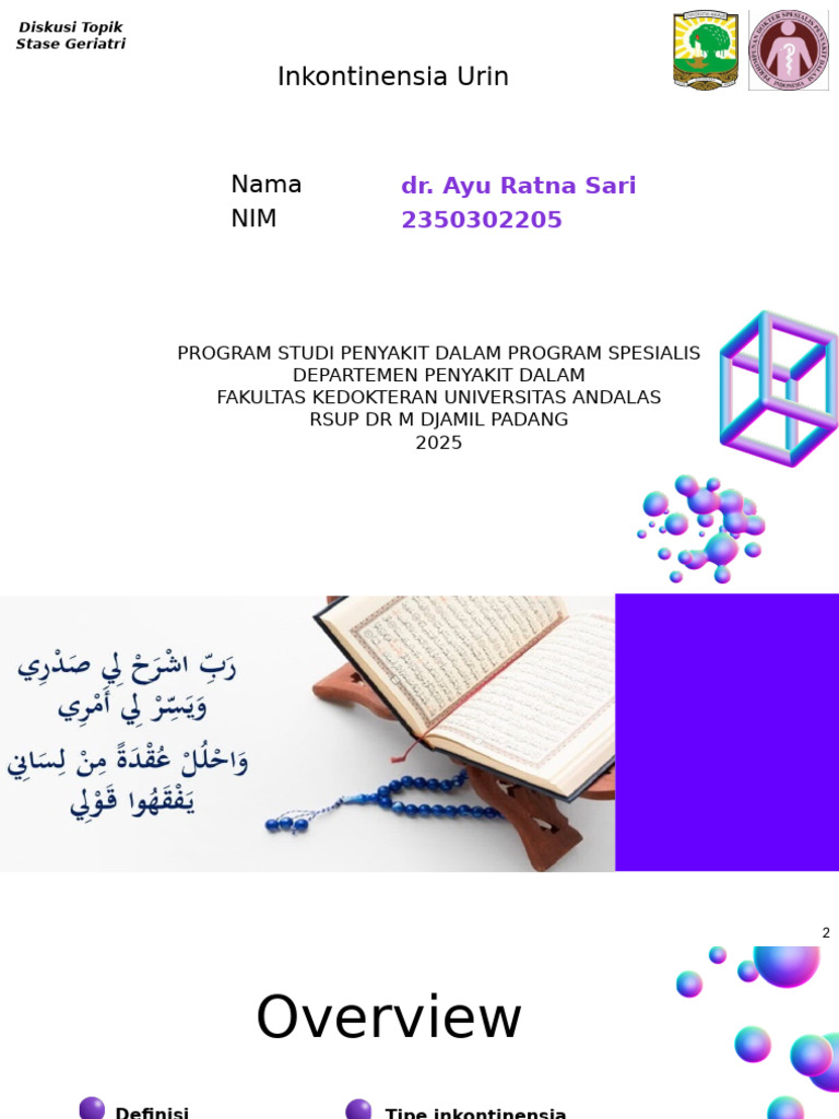 Diskusi Topik - Inkontinensia Urin - Dr. Ayu Ratna Sari | PDF