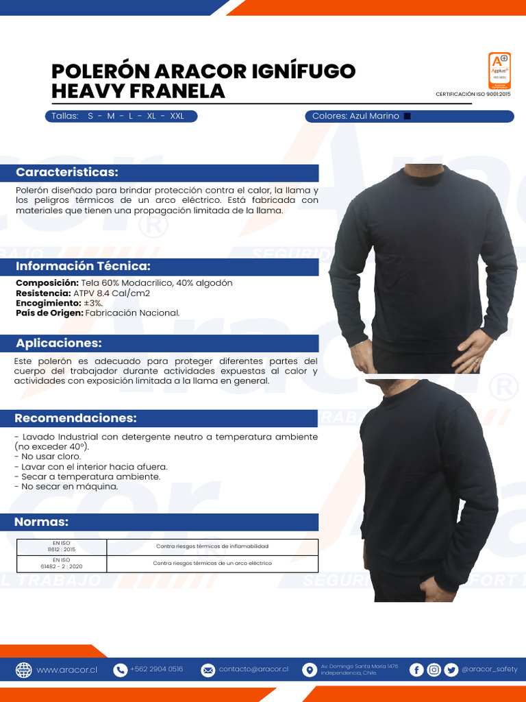 POLERó N ARACOR IGNÃ FUGO HEAVY FRANELA | PDF
