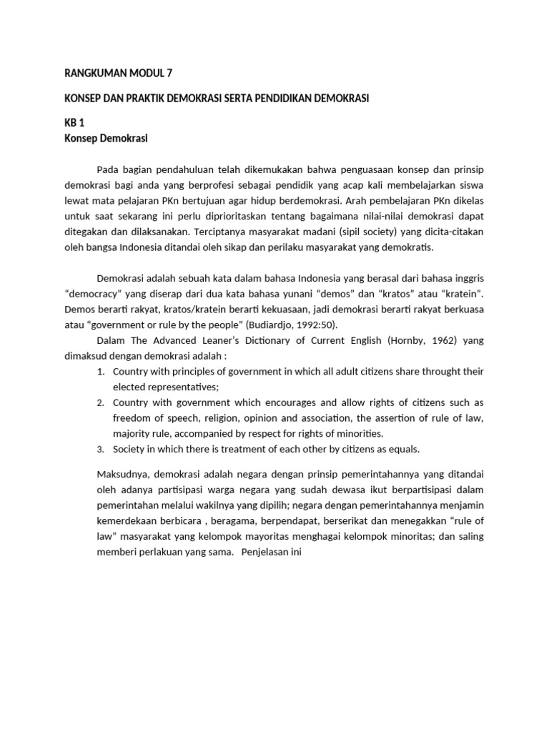 Rangkuman Modul 7 PKN | PDF