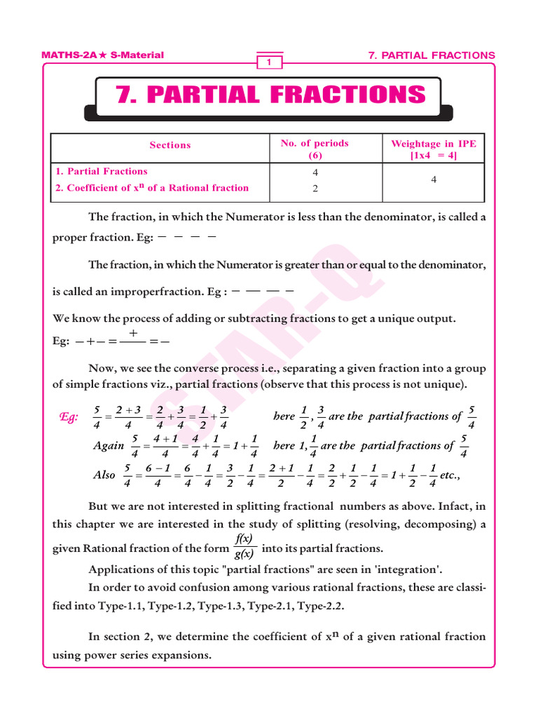 7 Partial Fractions | PDF | Algebra | Division (Mathematics)