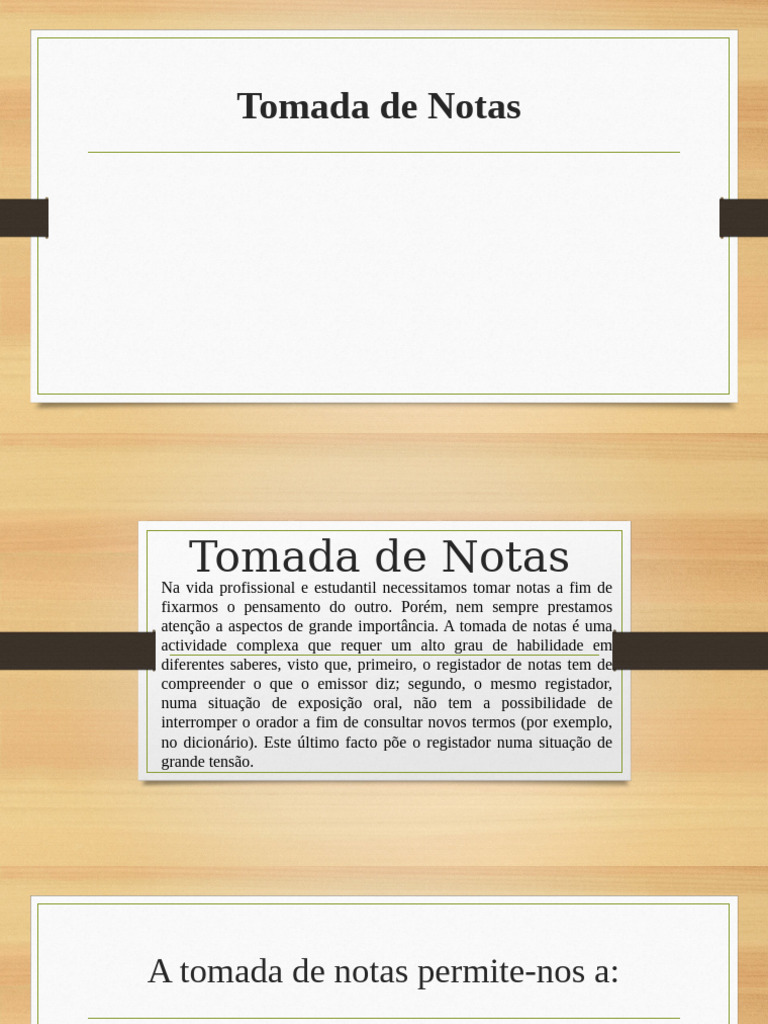 Slides Sobre Tomada de Notas | PDF | Informação