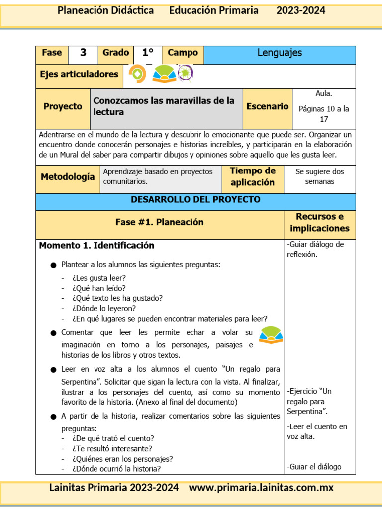 1er Grado Marzo 04 Conozcamos Las Maravillas de La Lectura 2023 2024 ...