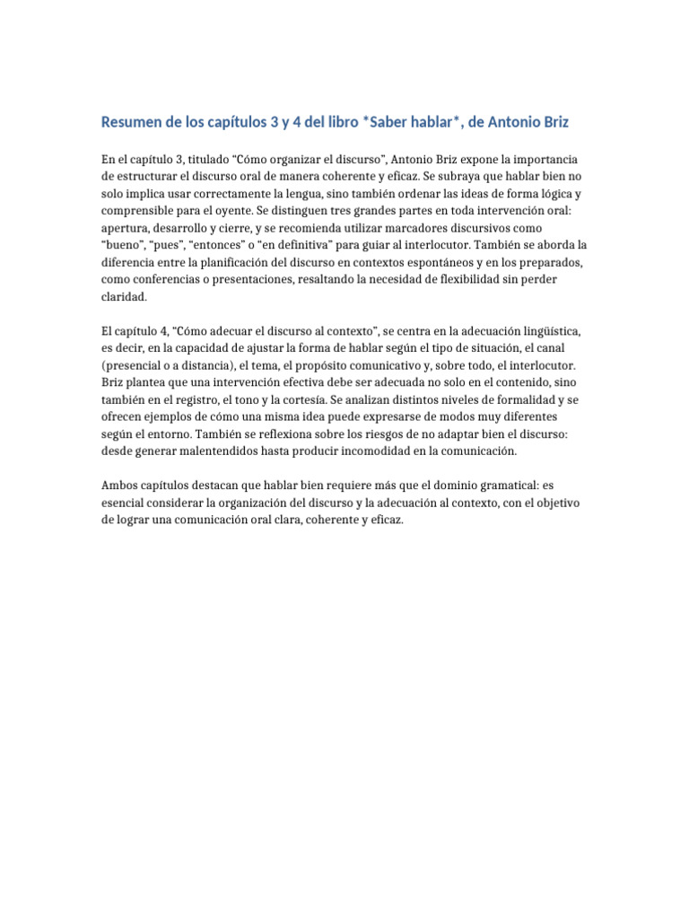 Resumen_cap_3_4_Saber_Hablar_Antonio_Briz | PDF