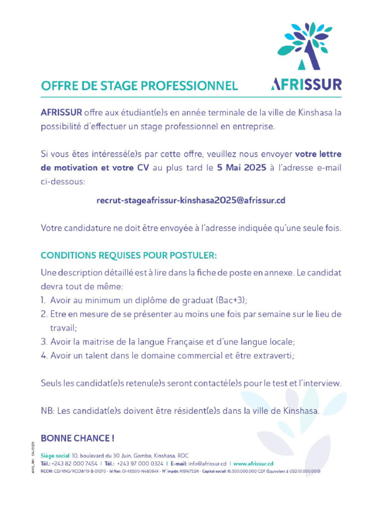 AFFRISSUR Offre D'emploi | PDF