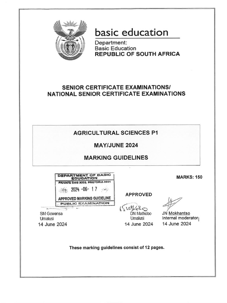 Agricultural Sciences P1 May June 2024 MG ENG | PDF