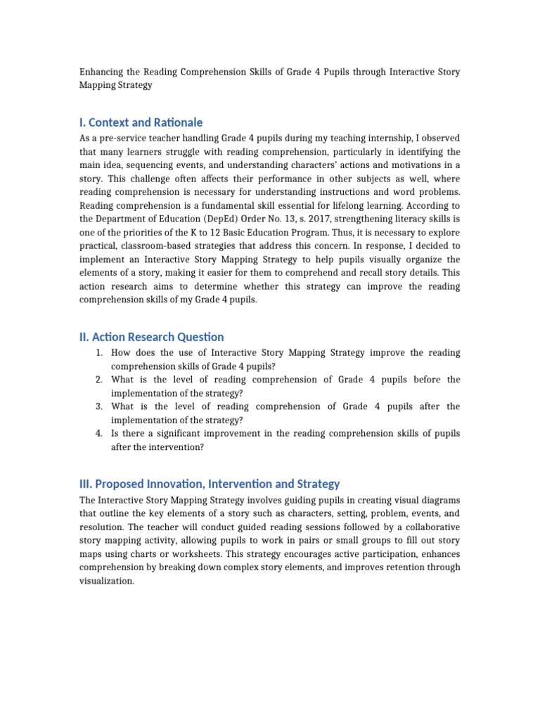 Classroom Based Action Research | PDF | Reading Comprehension | Learning