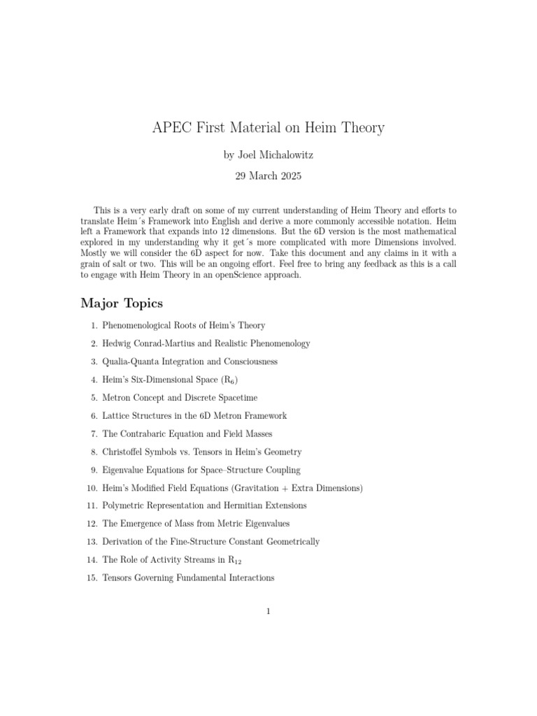 Introduction to Heim Theory Concepts | PDF | Phenomenology (Philosophy ...