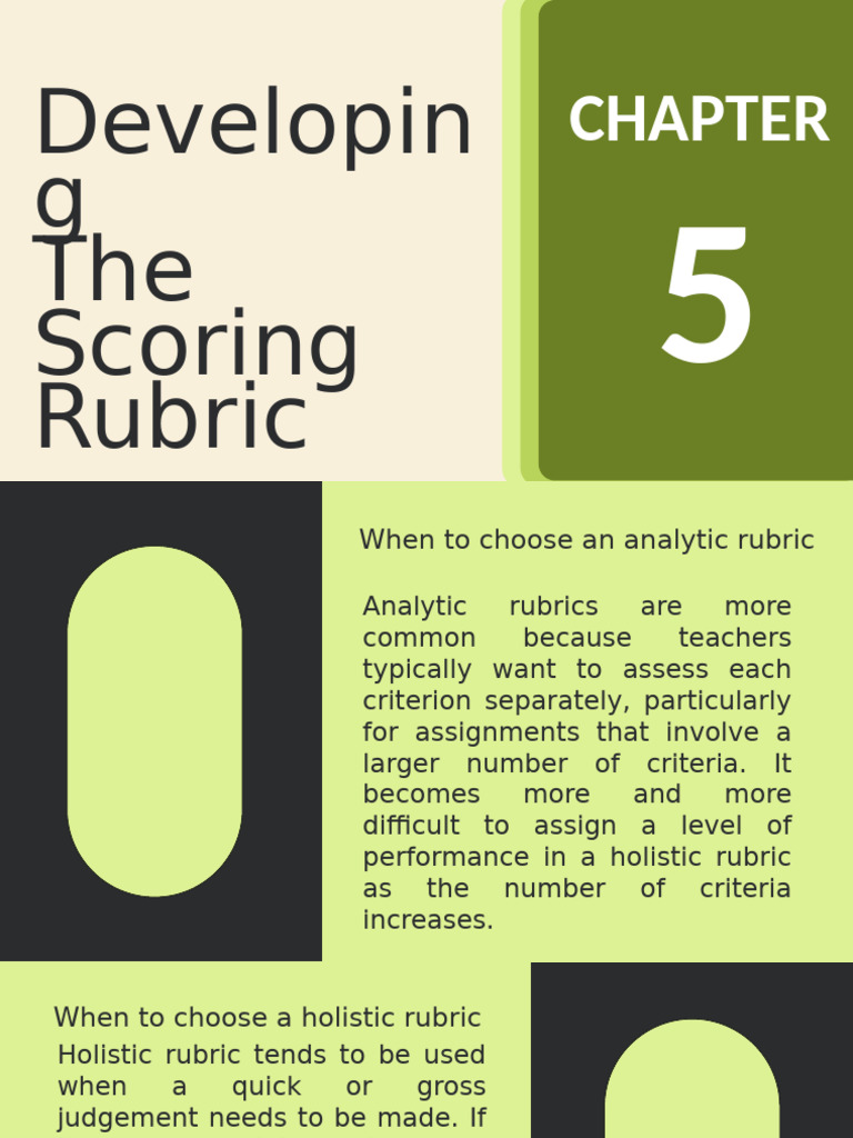Chapter 5 (Developing The Scoring Rubric) | PDF | Rubric (Academic) | Behavior Modification
