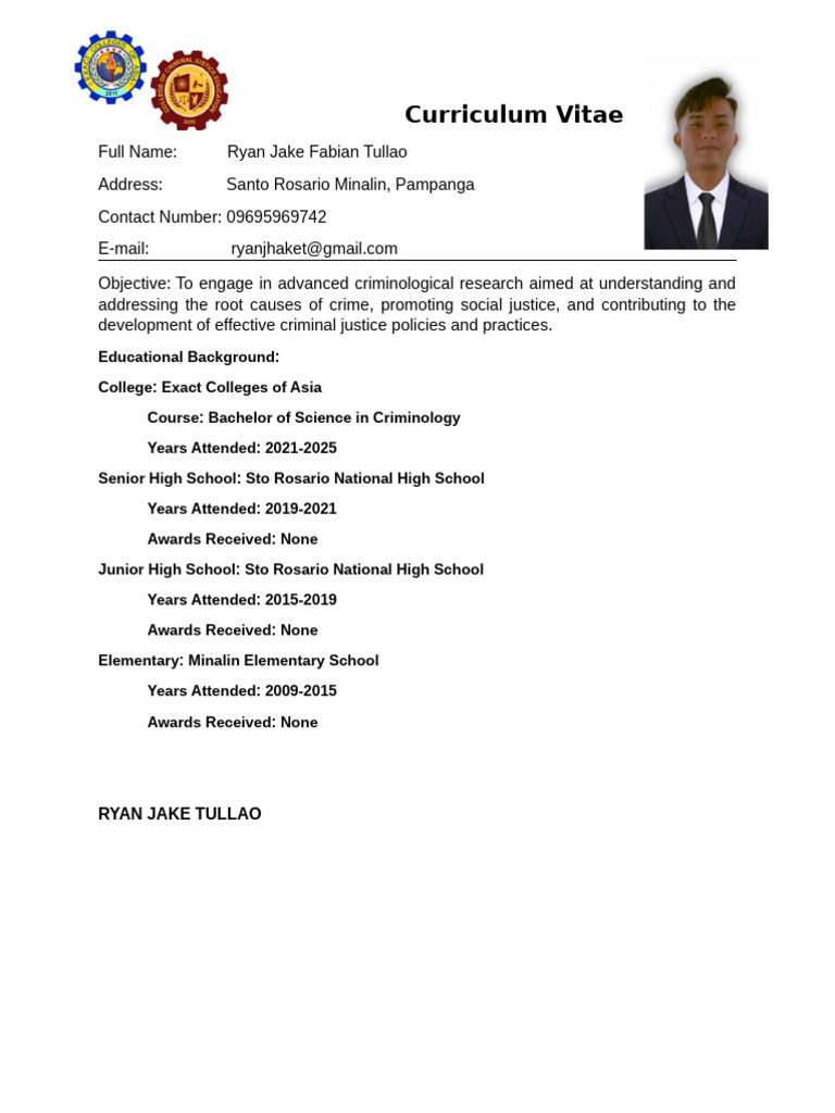 Tullao, RJ - CV | PDF