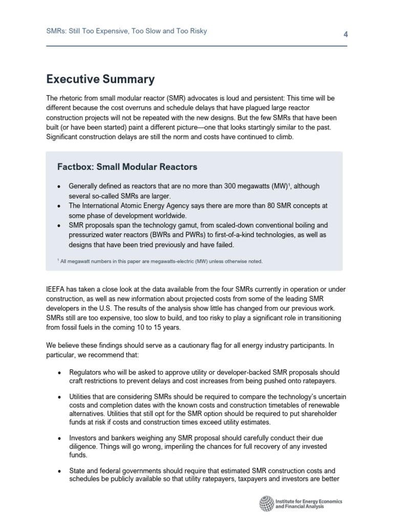 SMRs Still Too Expensive Too Slow Too Risky - May 2024-4-20 | PDF ...