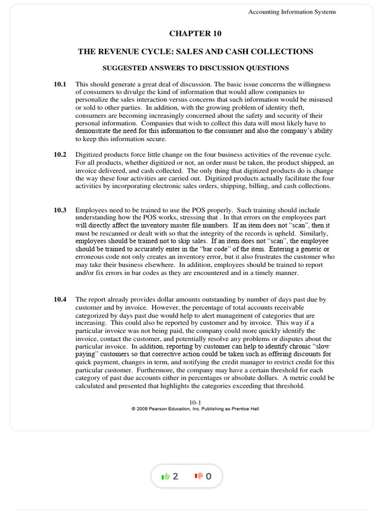 Solution Manual Accounting Information Systems 11e by Romney 10 Chapter ...