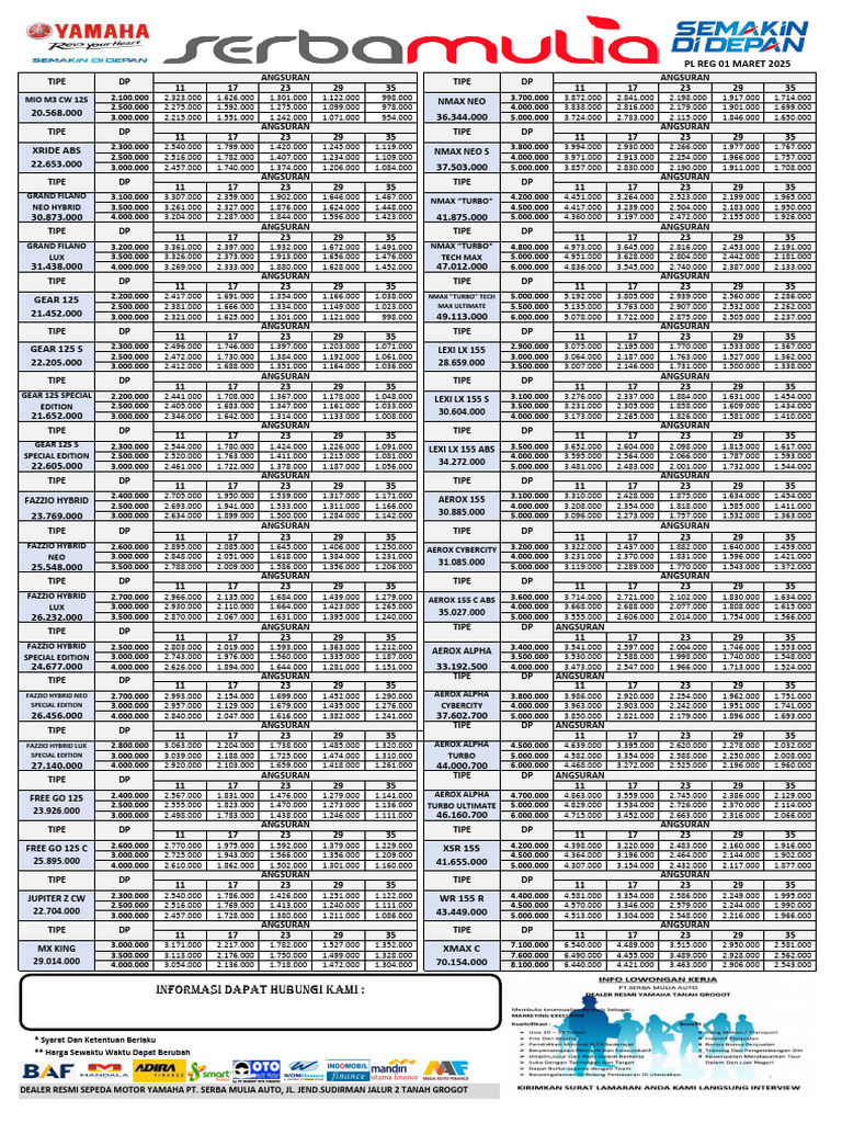 PL Cetak Reg 01 Mar | PDF