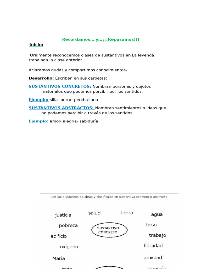 Clases de Sustantivos | PDF | Sílaba | Palabra