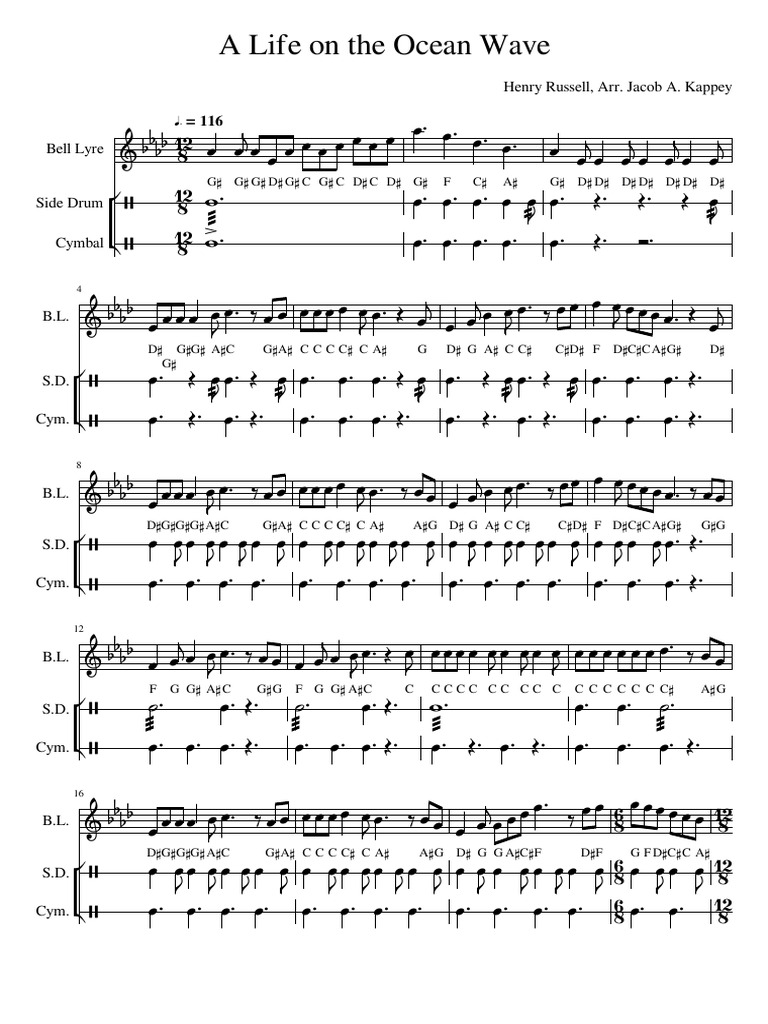 A Life On The Ocean Wave | PDF | Percussion Instruments