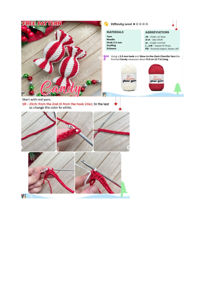 Candy Crochet Pattern | PDF